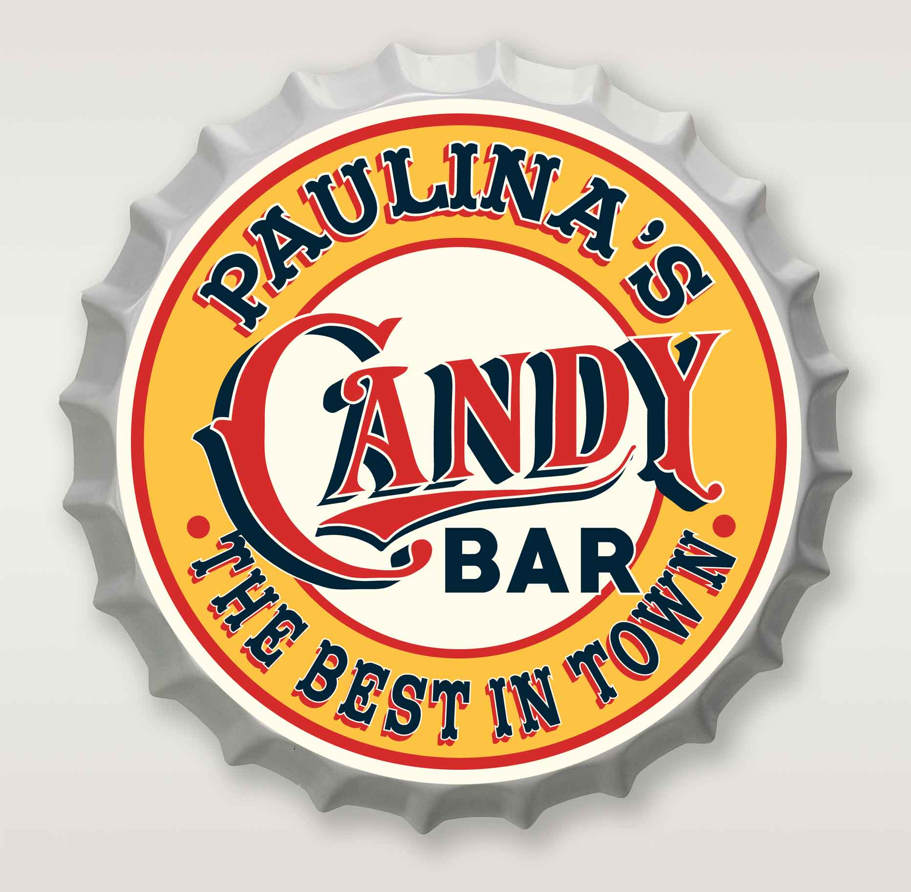 Personalized Candy Bar Bottle Cap Sign