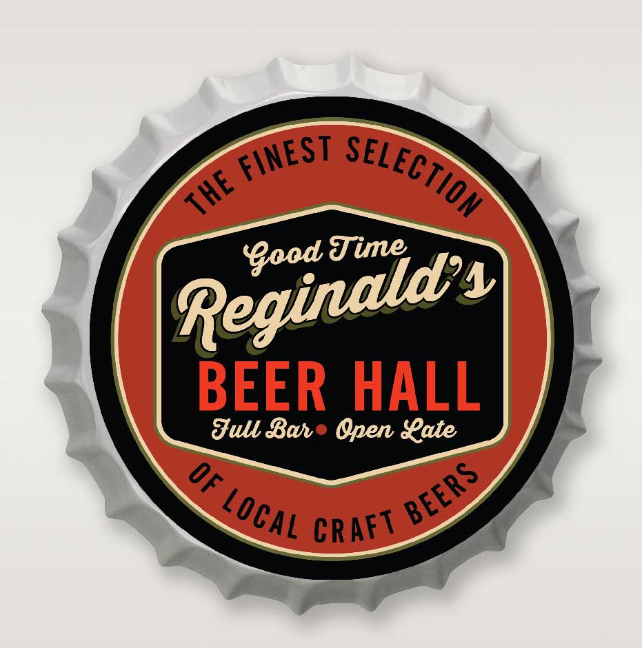 Personalized Beer Hall Bottle Cap Sign